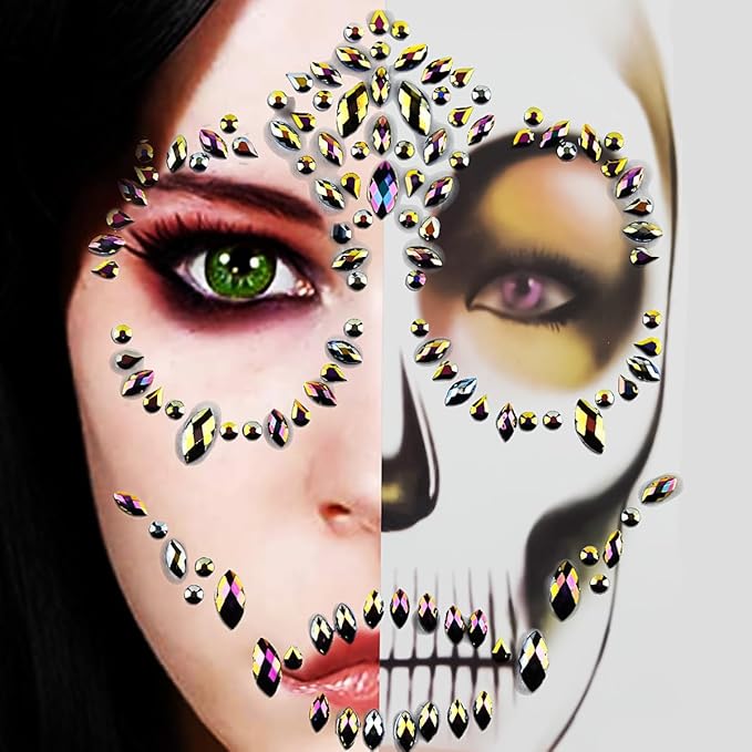 Skeleton Face Gems: Elevate Your Halloween Look with These 5 Applicati ...